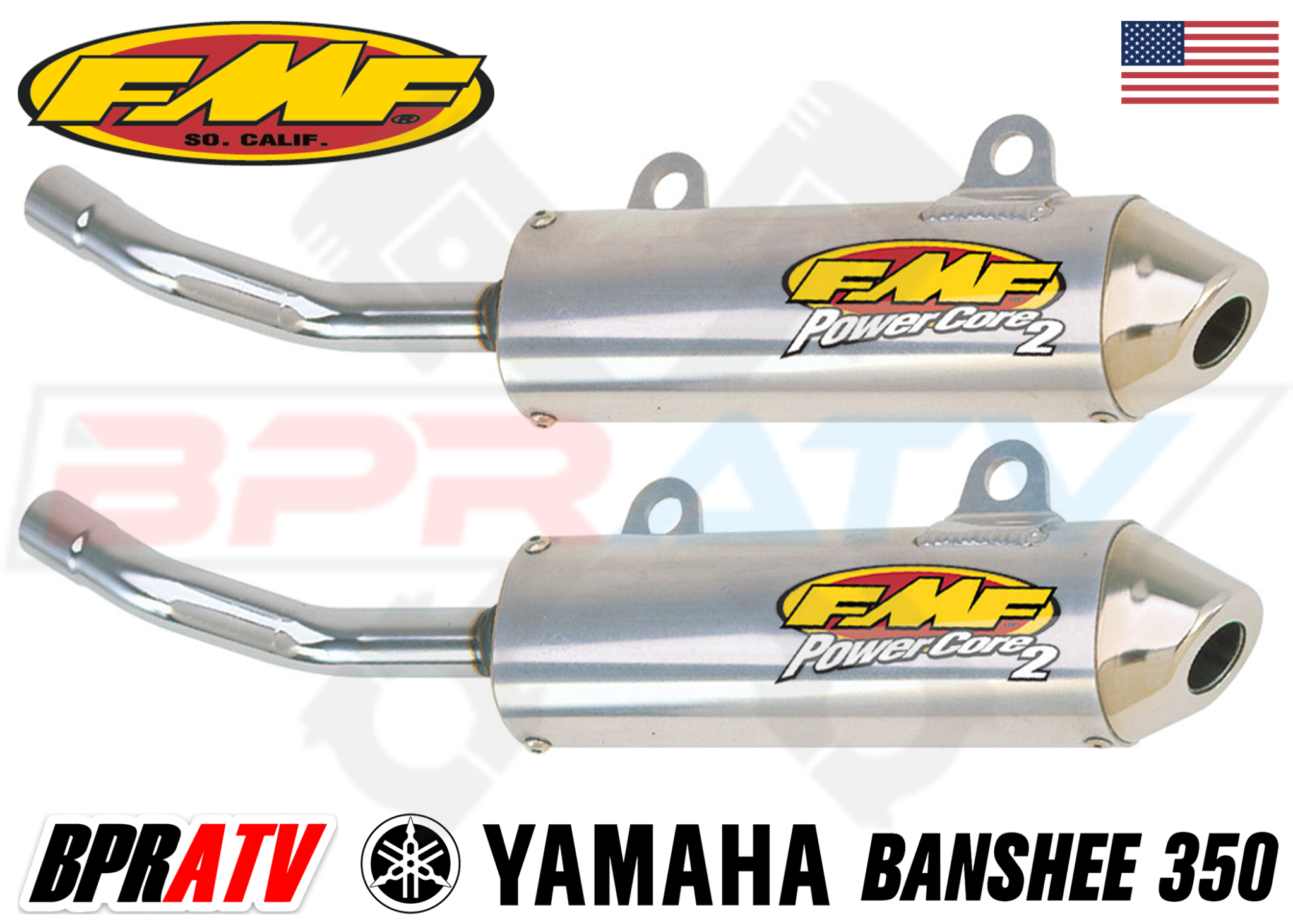Yamaha Banshee 350 FMF Full Exhaust Fatty Pipes PowerCore 2 II Silence ...