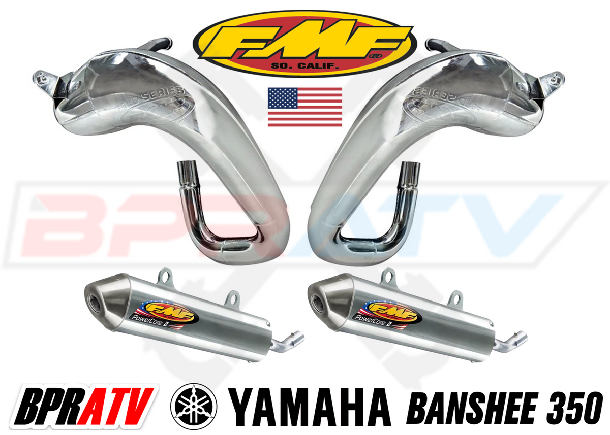 Yamaha Banshee 350 FMF Full Exhaust Fatty Pipes PowerCore 2 II Silence ...