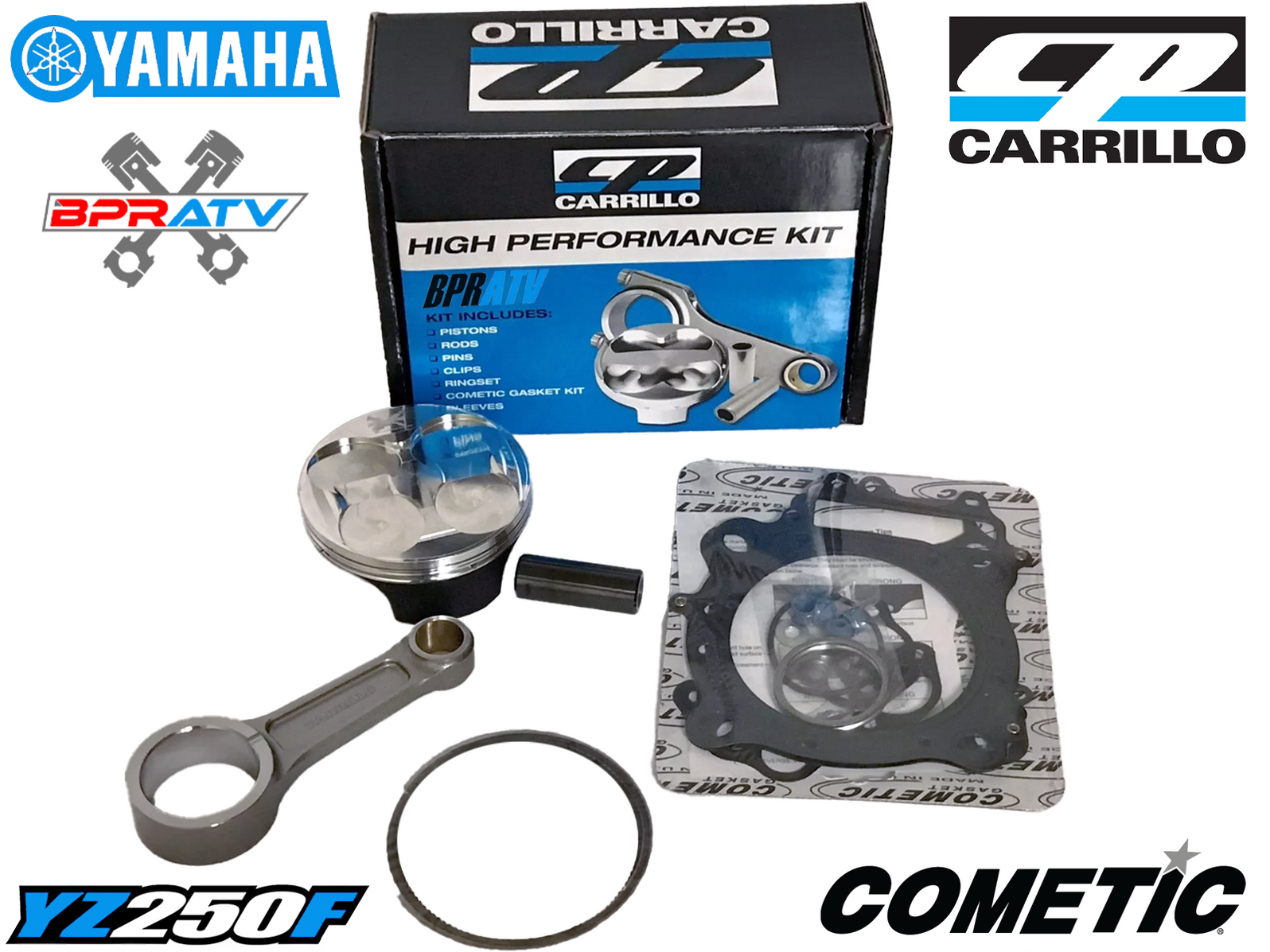 Yamaha YFZ450R YFZ 450R 14:1 98mm Big Bore CP RACE Piston Carrillo Rod ...