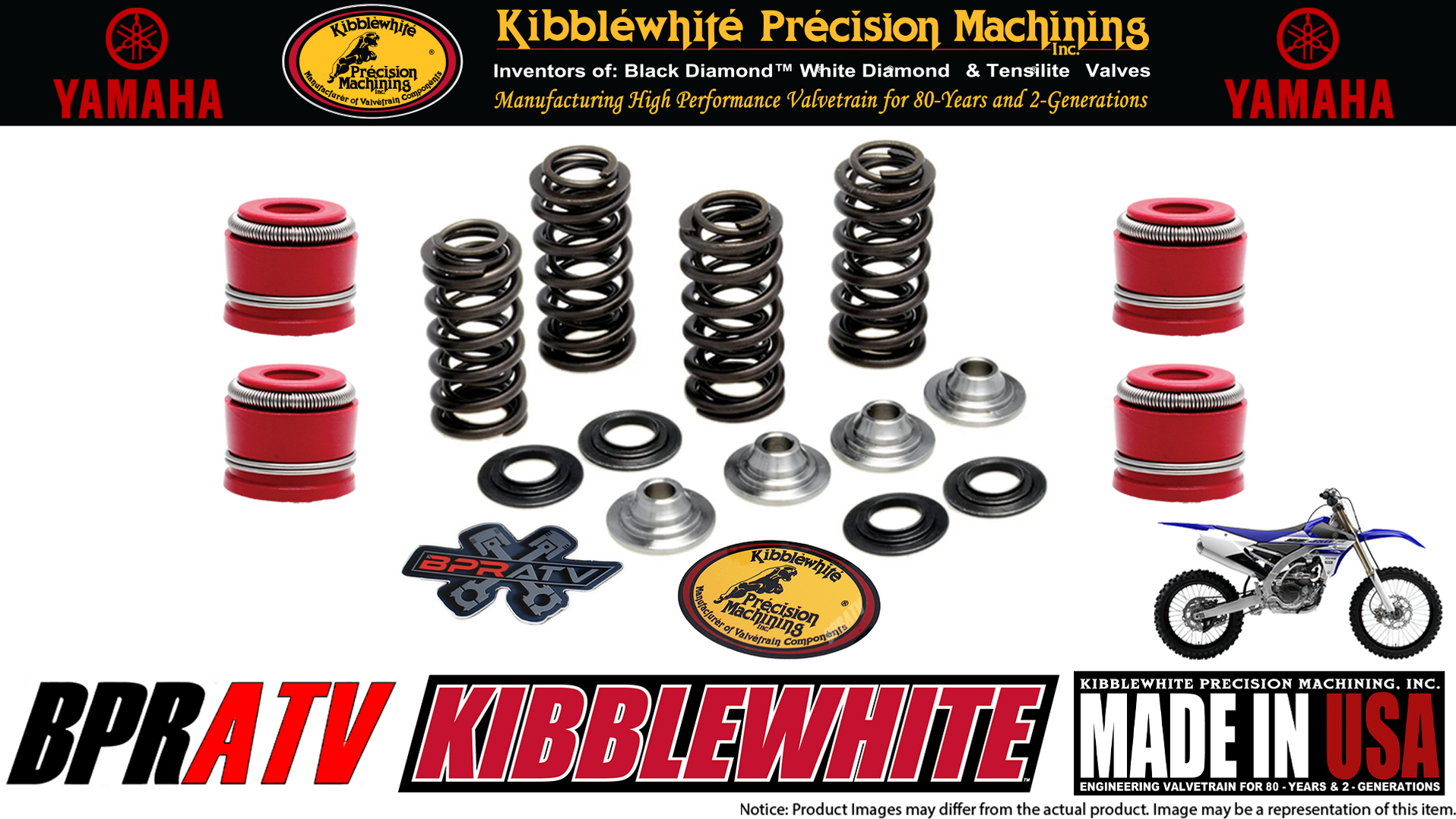 19-25 Yamaha YZ250F YZ 250F Kibblewhite Race Titanium Valves Springs K ...