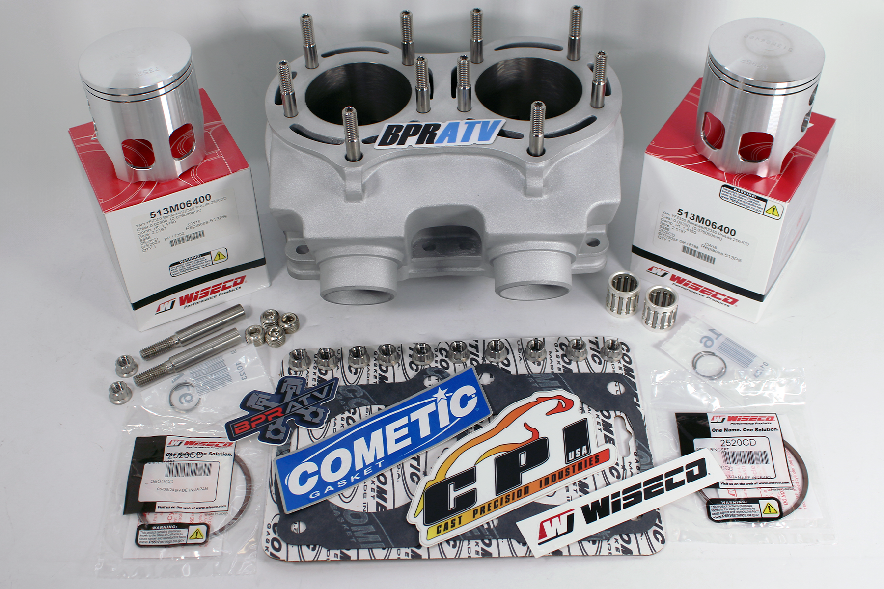BPRATV Yamaha Banshee CPI CUB 64mm Pistons Stock Bore Cylinder Top End