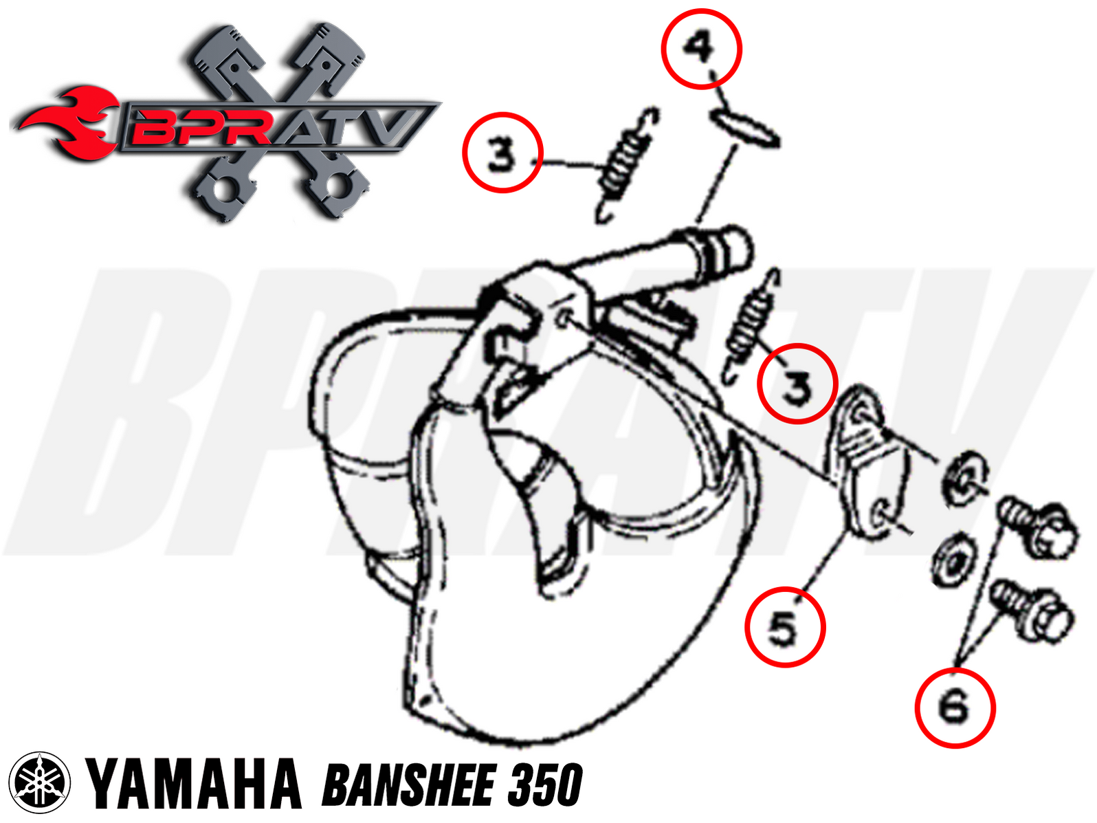 Yamaha Banshee FMF Racing Springs O-Rings Stay Mount Hangers Titanium ...