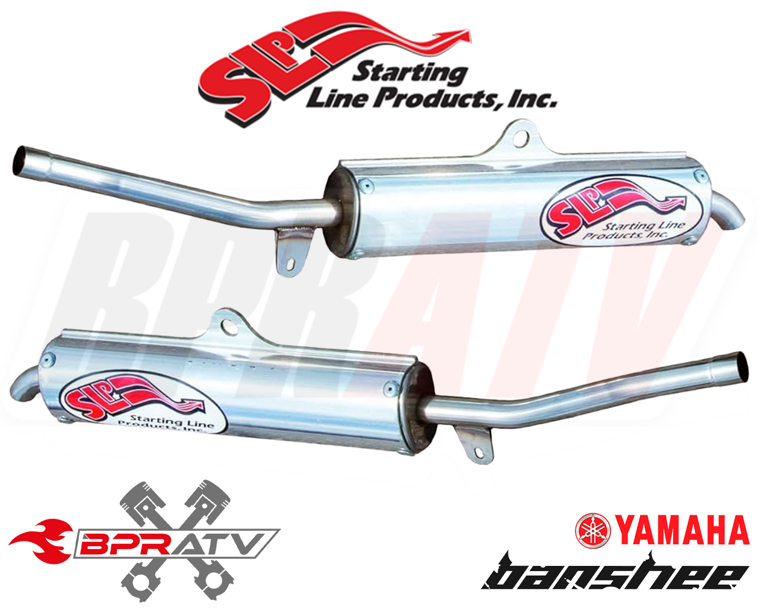 Yamaha BANSHEE SLP EXHAUST TWINS PIPES Stage 2 Pro Flow Filter Pre-Fil ...