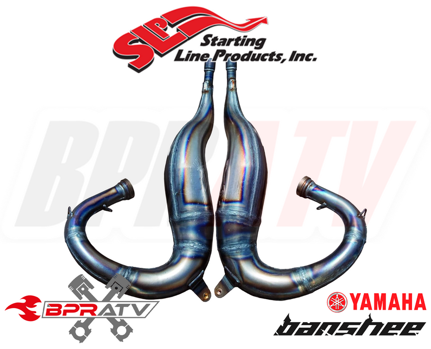 Yamaha BANSHEE SLP EXHAUST TWINS PIPES Stage 2 Pro Flow Filter Pre-Fil ...