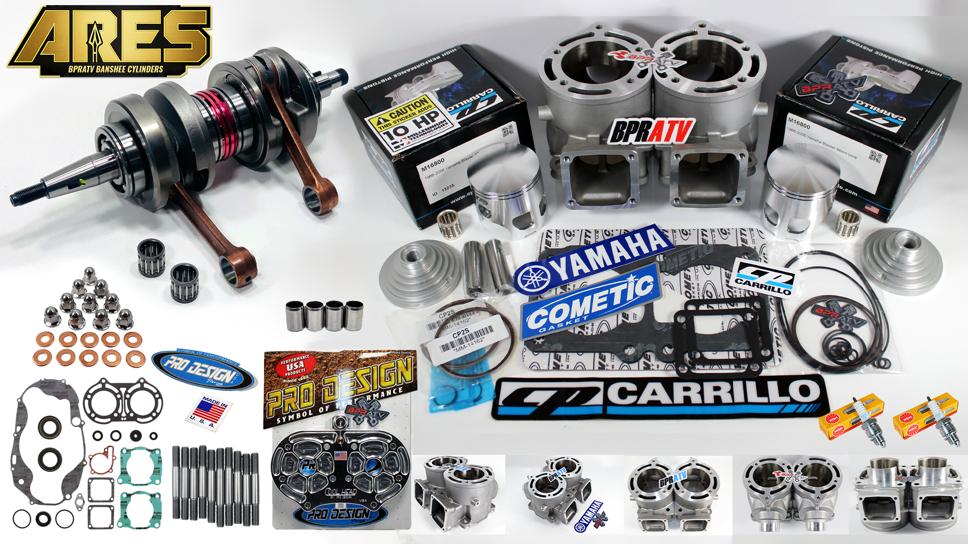 Banshee 421cc Stroker Kit ARES 68mm | CP Pistons & Cool Head — BPRATV