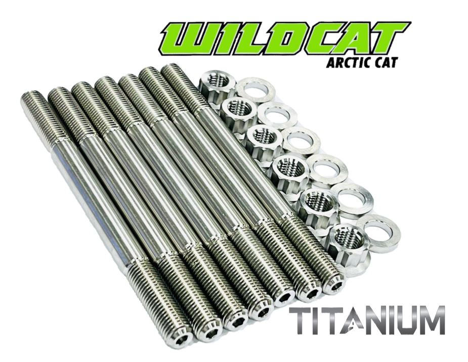Wildcat 1000 X 4X Cylinder Head Studs TITANIUM Grade 5 Studs 12 Pt Nut ...