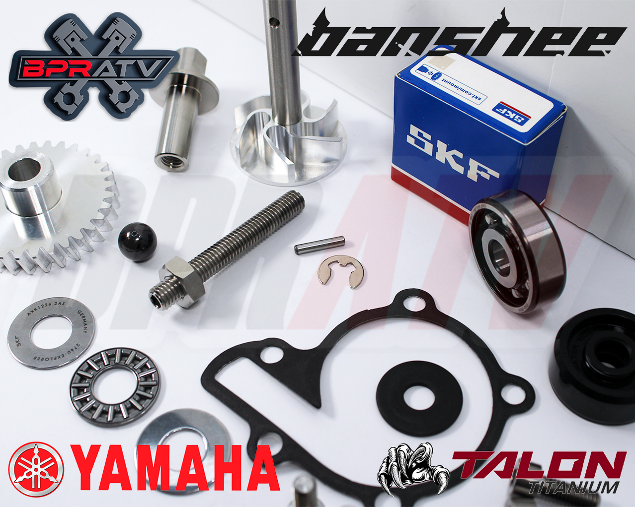 Banshee Billet Water Pump Rebuild Kit & CNC Titanium Clutch Pusher Upg ...