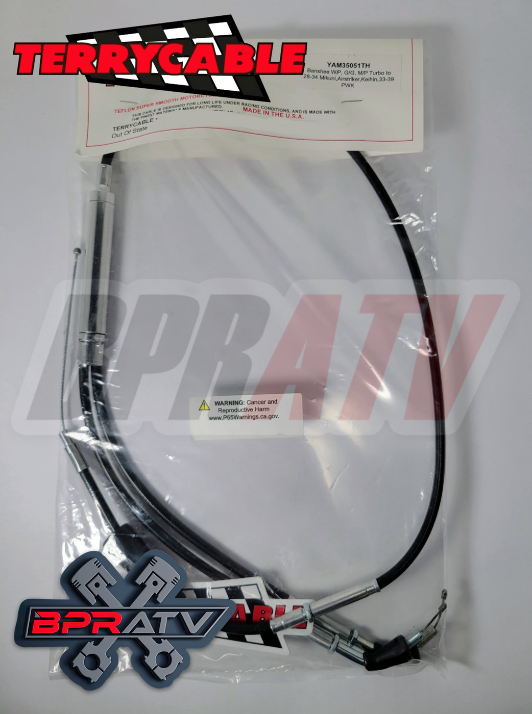 Banshee TWIST Throttle Cable Terrycable Black Vinyl Keihin Mikuni PWK ...
