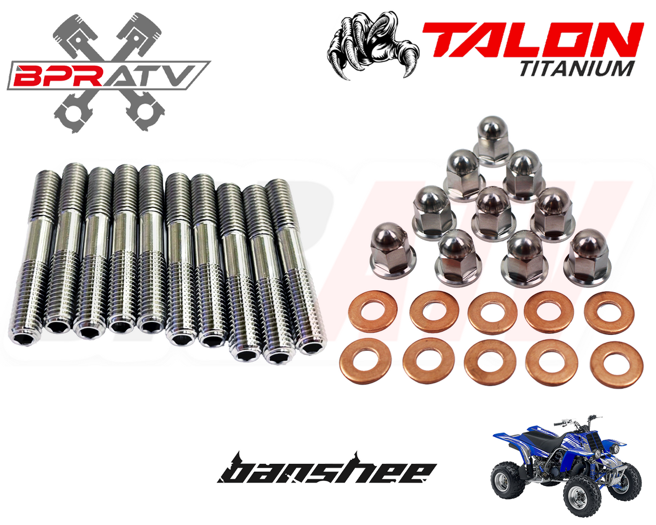 Best Yamaha Banshee YFZ 350 TITANIUM Cylinder Head Bolts Upgrade ACORN ...