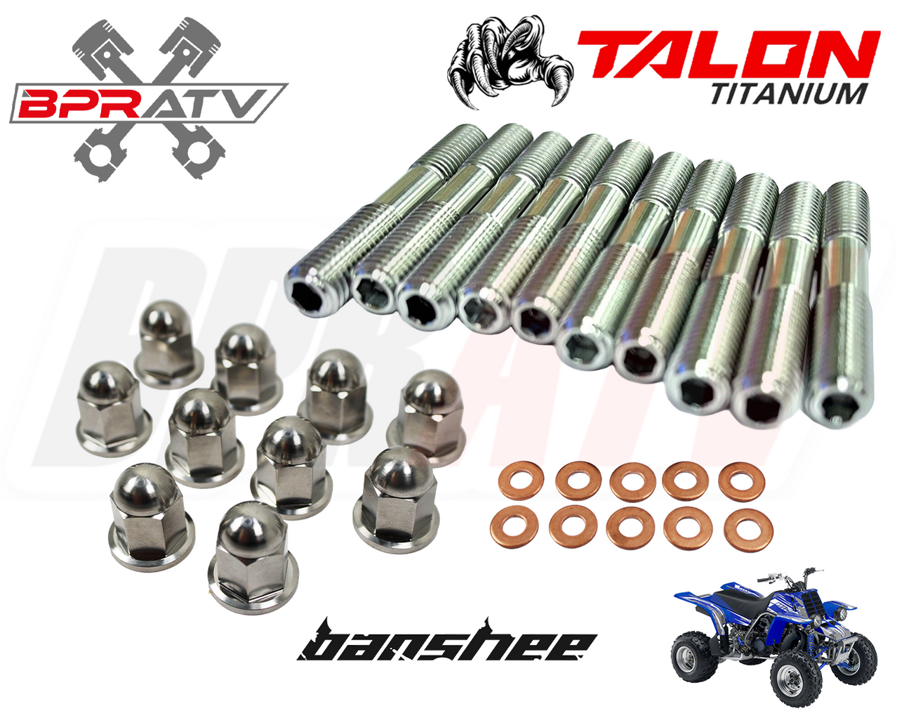 Yamaha Banshee 350 BPRATV TITANIUM Cylinder Head Studs Stud Kit & Ti A